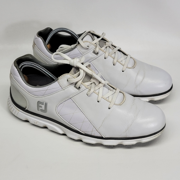 FootJoy | Shoes | Footjoy Fj Pro Sl 53579 White Leather Spikeless Golf ...